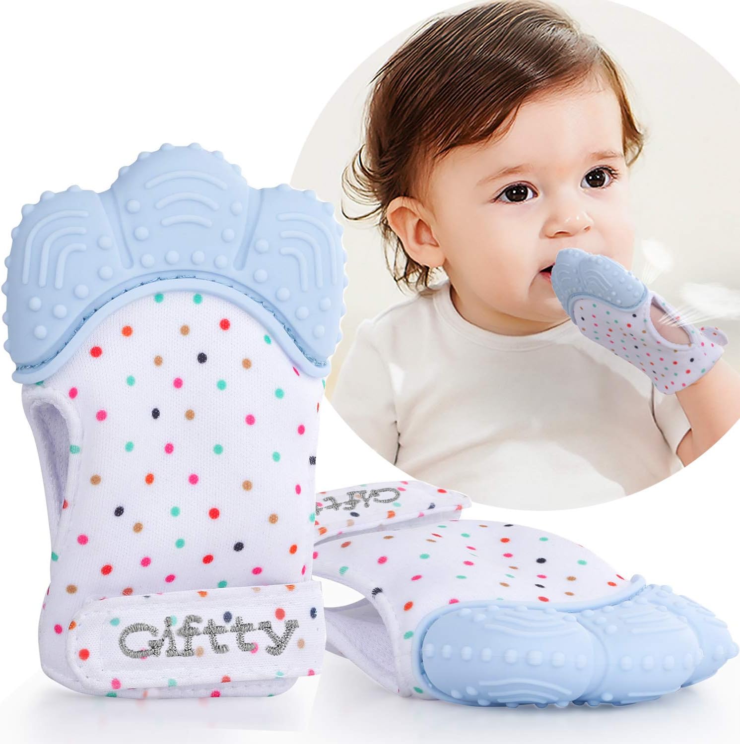 Amazon.com: Teething Mitten Multiple Breathable Chew Mitt Baby Teething ...