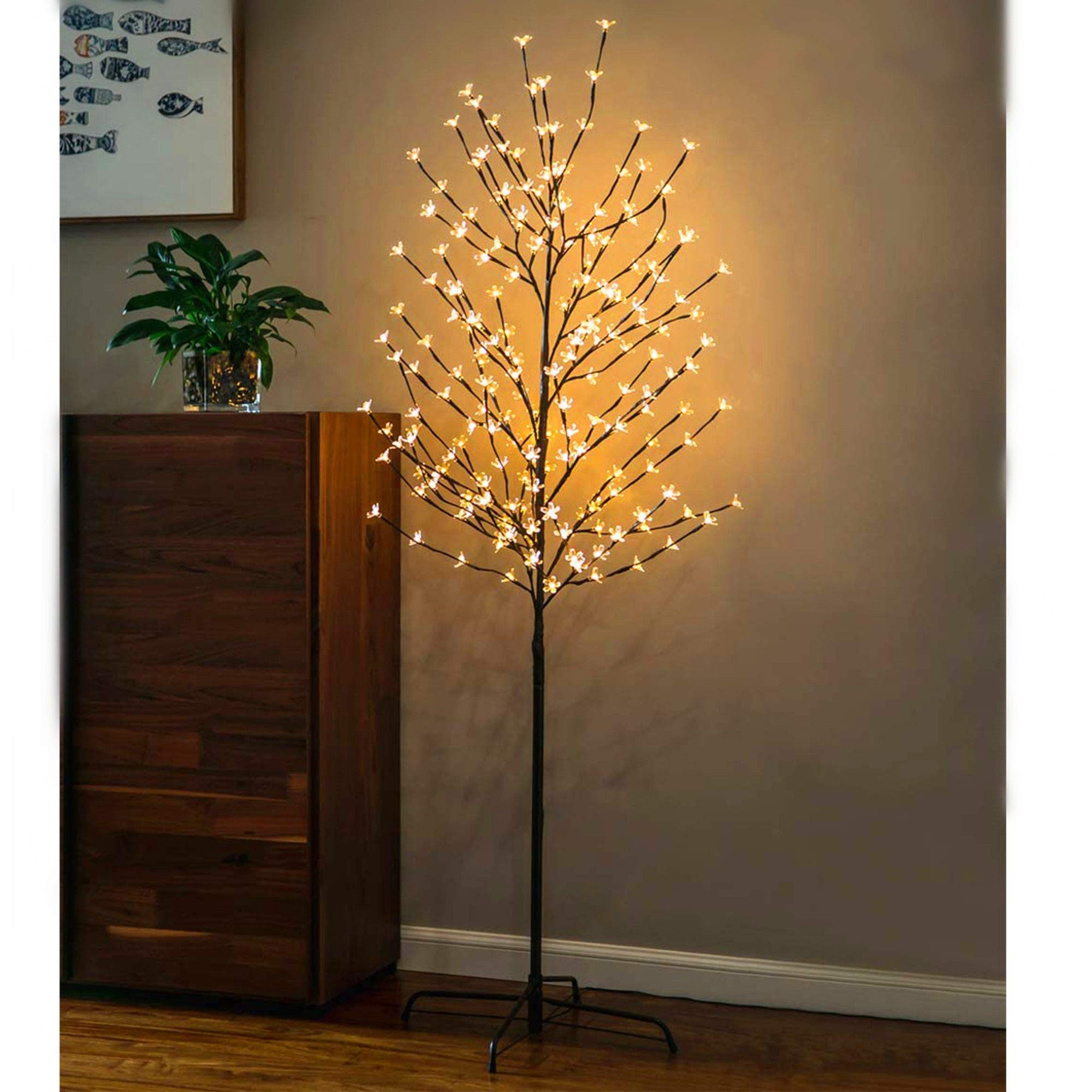 Twinkle Star 6 FT Pre-lit Cherry Blossom Tree with 208 LED Lights for ...