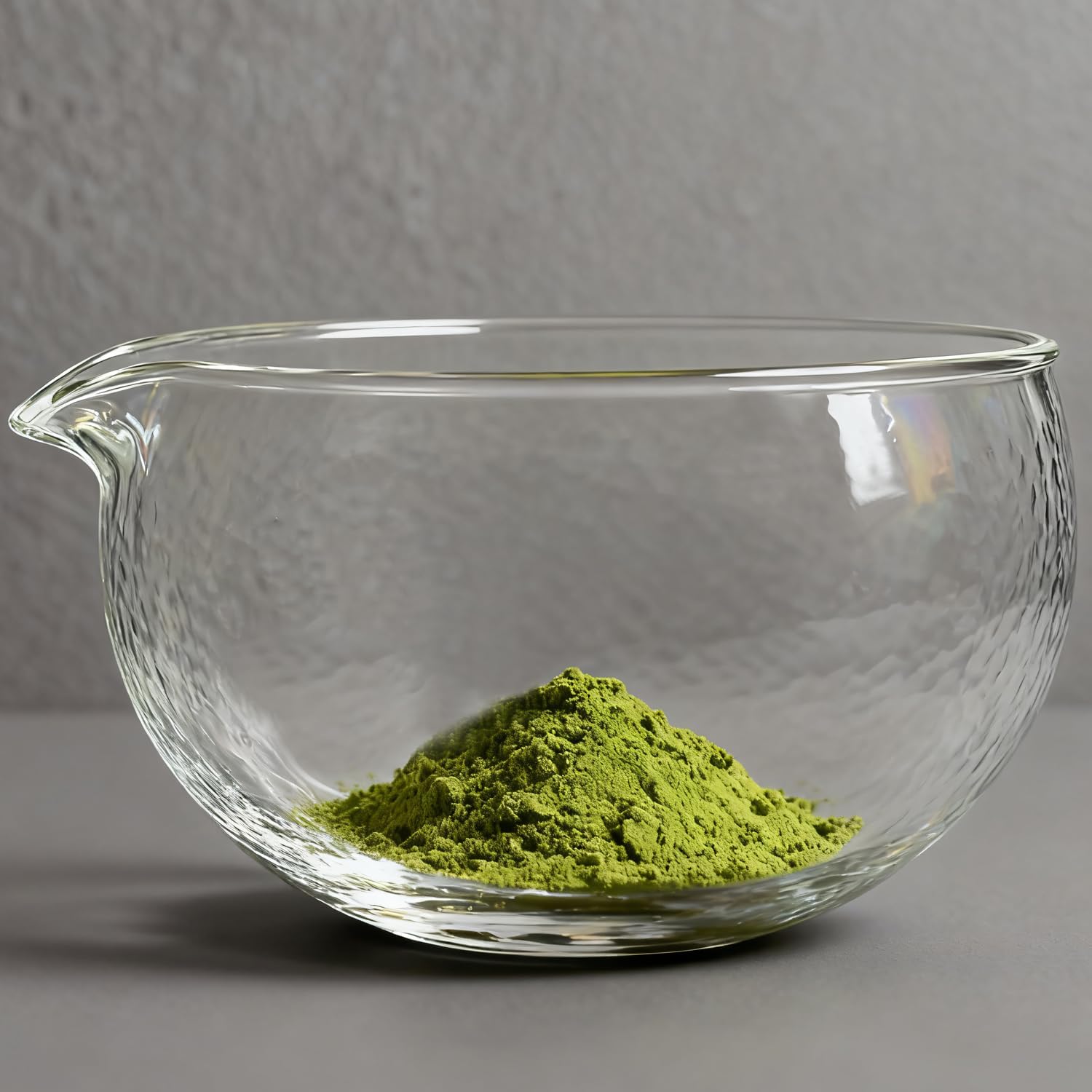 Amazon.com: Textured Glass Matcha Bowl With Spout,1 Pack Handmade Clear ...