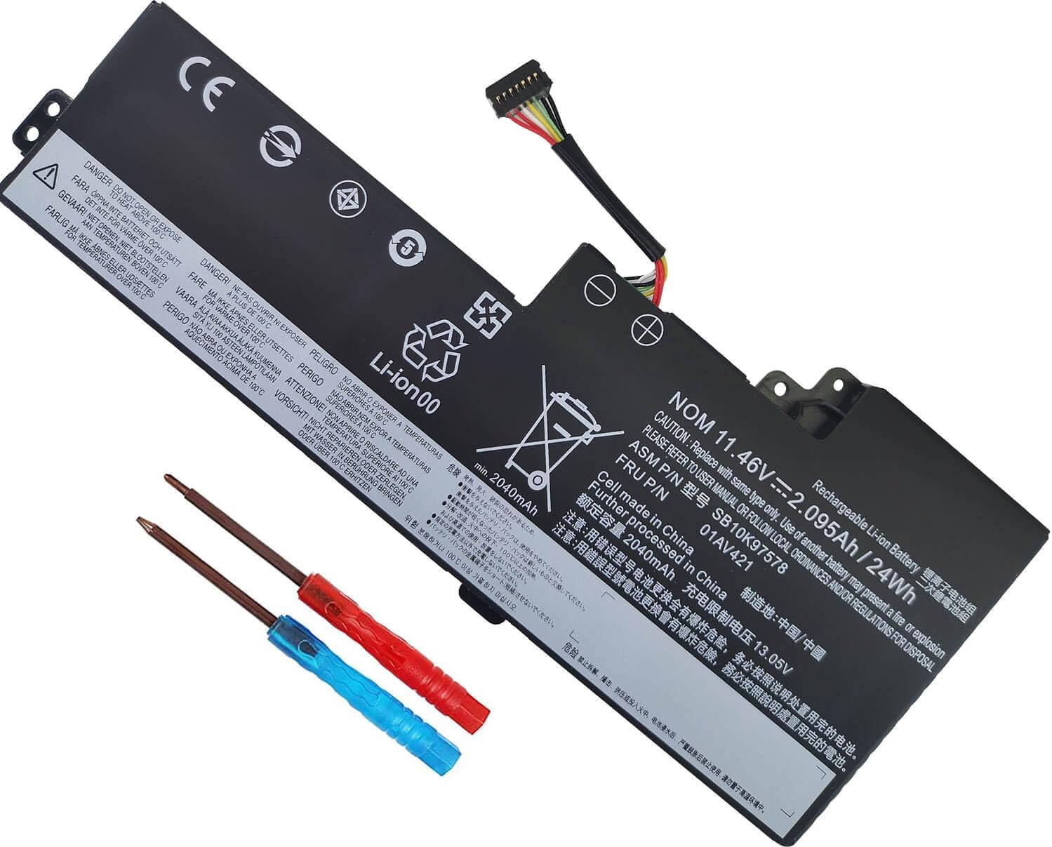 Amazon.com: T480 T580 Internal Battery Replacement for Lenovo ThinkPad ...