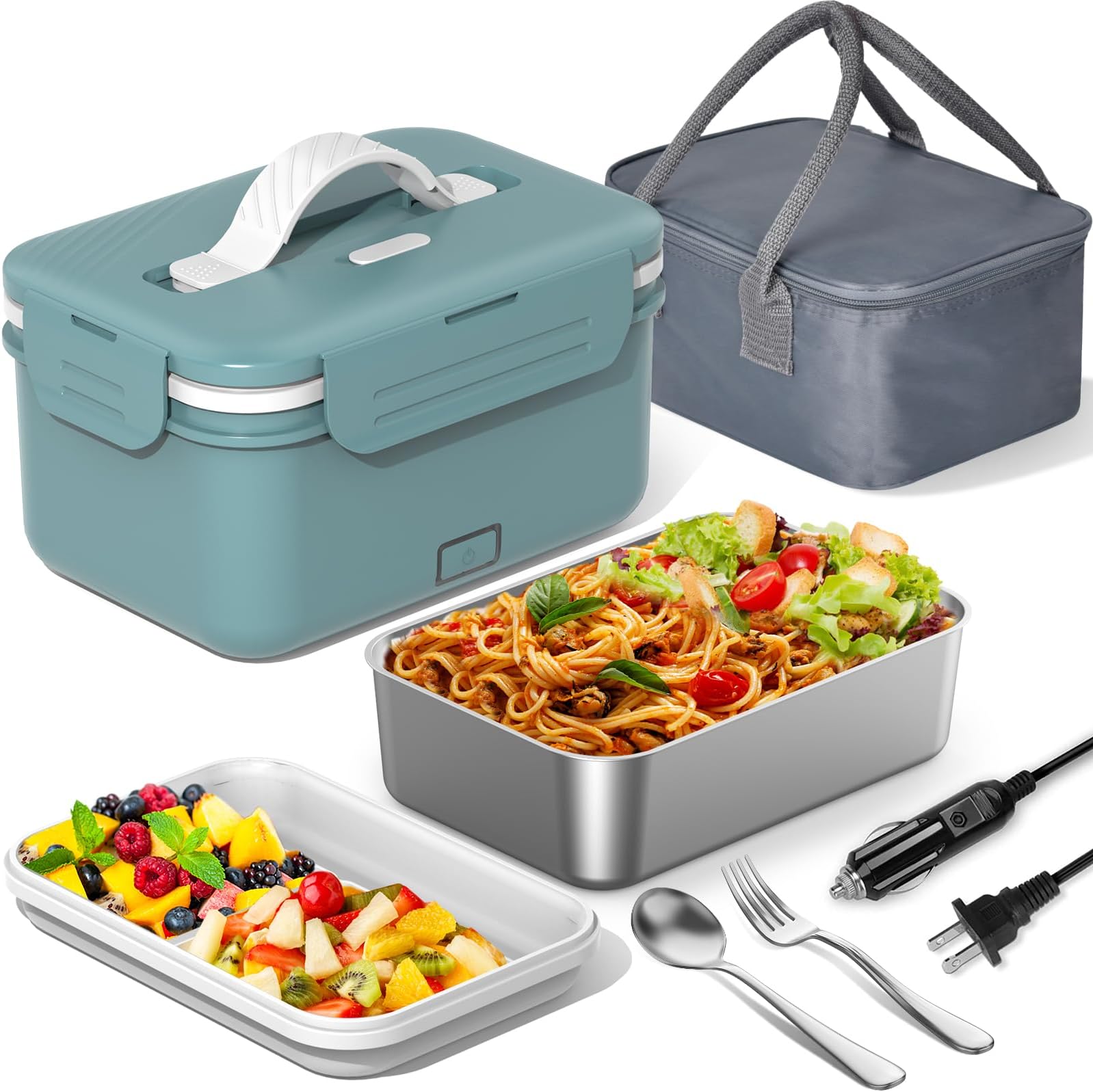 Amazon.com: WisaKey 2 Sets of Electric Lunch Boxes, Heated Lunch Box ...