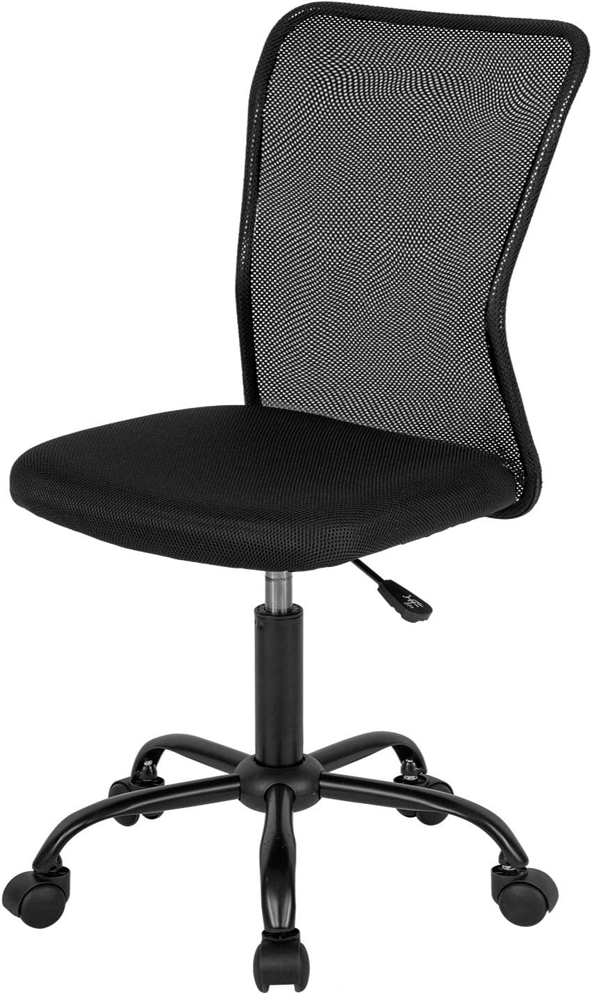 FDW Mid Mesh Desk Armless Computer Ergonomic Task Rolling Swivel Back ...
