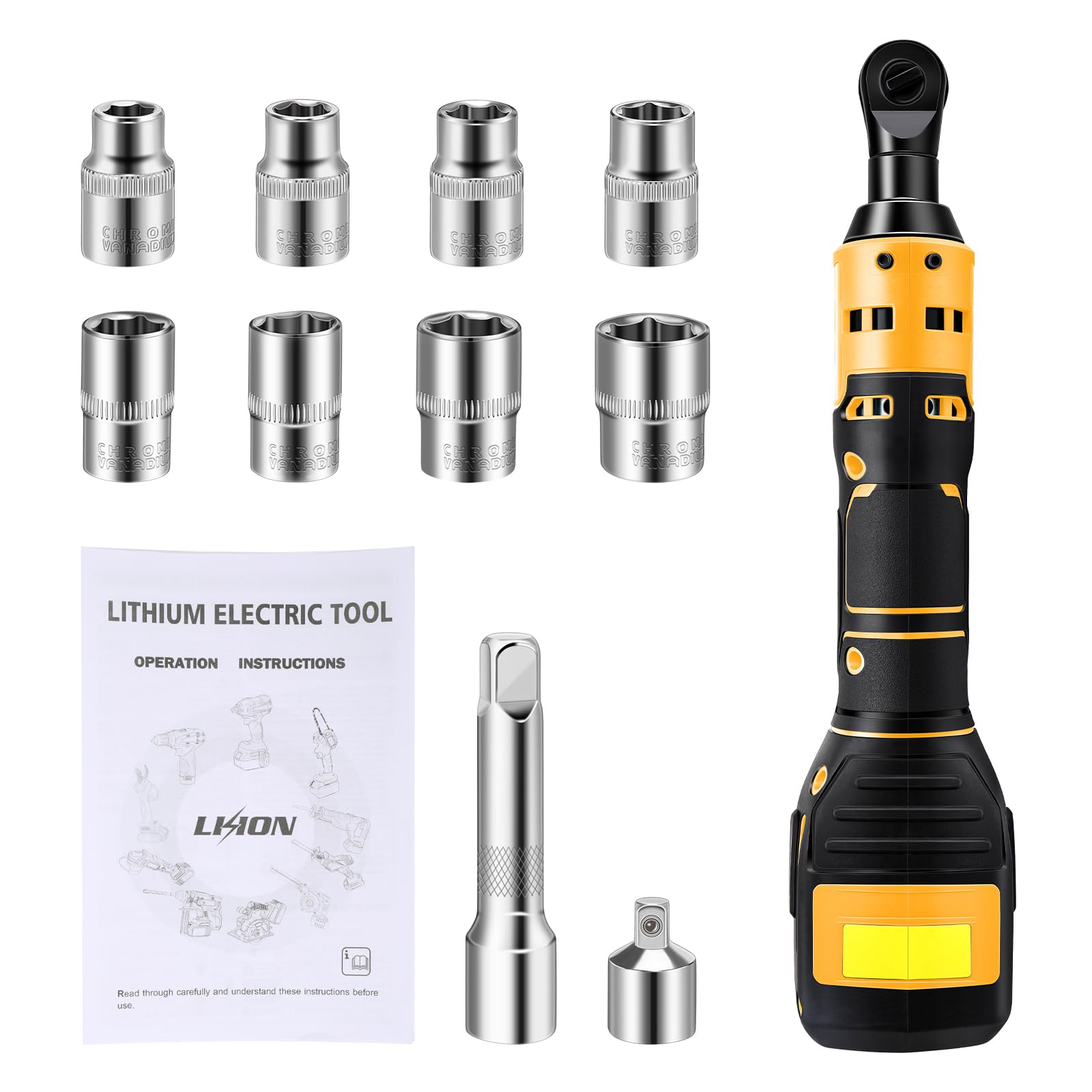 Cordless Ratchet Wrench for Dewalt 20V Battery, 3/8" Electric Ratchet ...