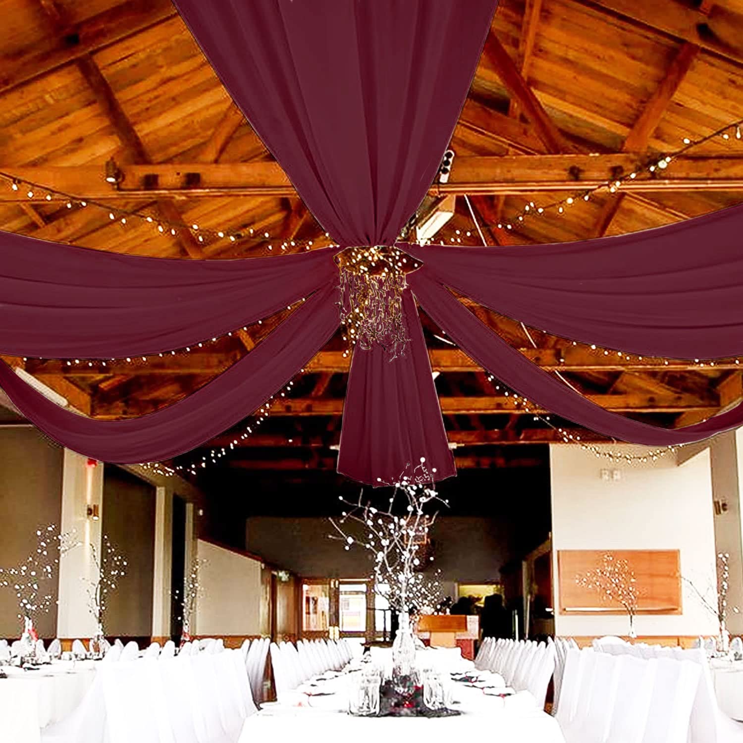 Burgundy Wedding Ceiling Decorations