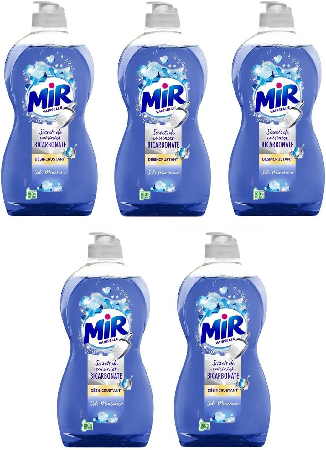 MIR Set of 5 Hand Washing-Up Liquids 500ml - Bicarbonate Mineral Salts ...