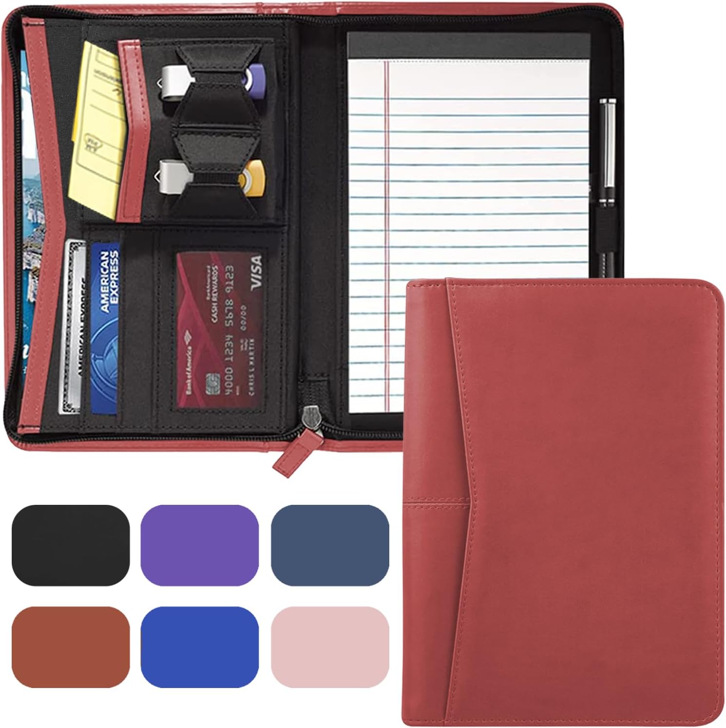 Amazon.com : Gorbado Small Portfolio Organizer, A5 Zippered Business ...