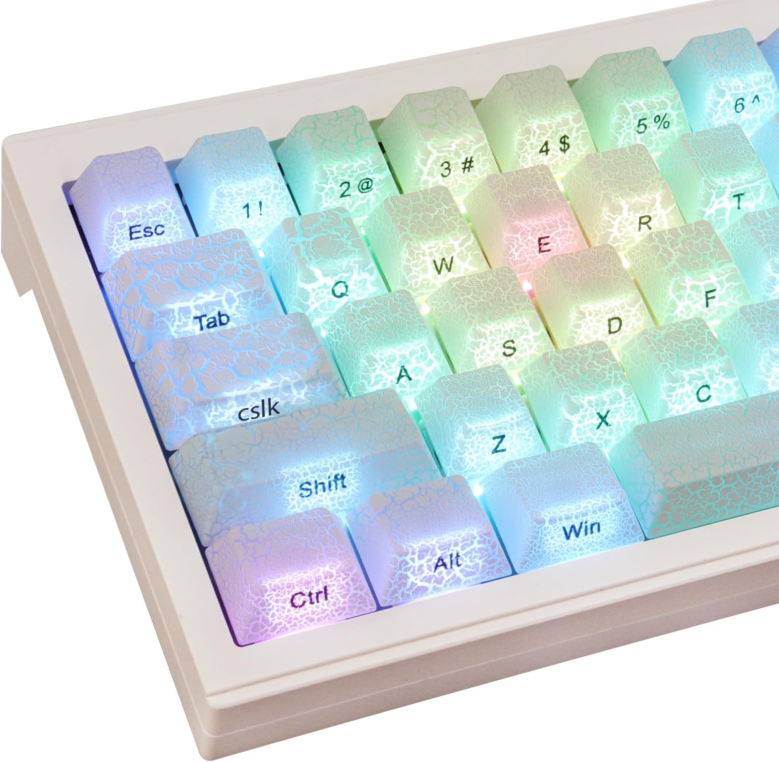 Amazon.com: Tsungup Custom Keycaps, 123 Keys Ice Cracks Shine Through ...