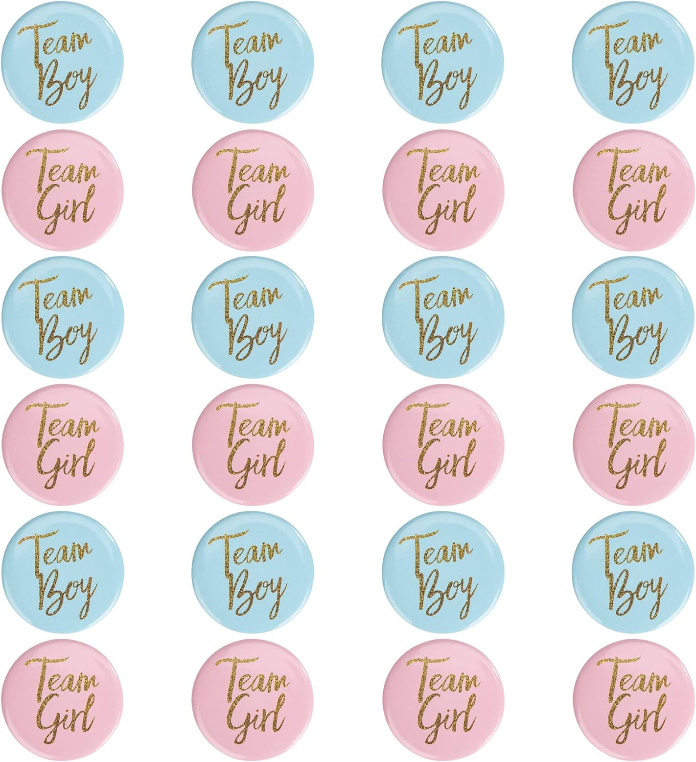 56 Stück Geschlecht Offenbar Button Gender Reveal Party Deko Team Boy ...