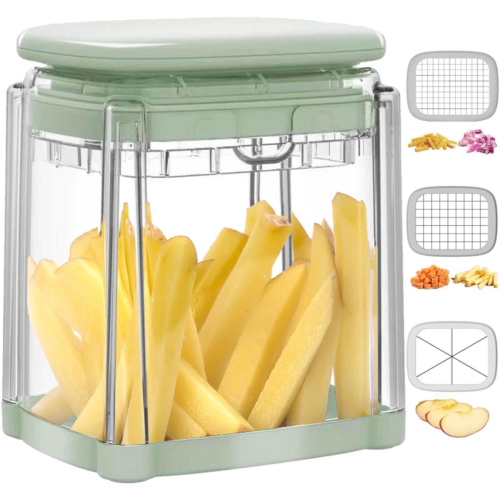 French Fry Cutter, 3 in 1 Onion Potato Cutter, Professional Homestyle ...