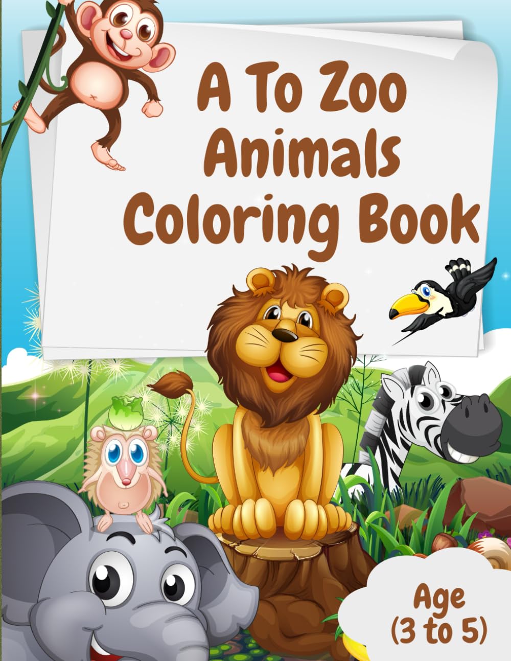 A To Zoo Animals Colouring Book: Awesome Alphabets Zoo Animals ...