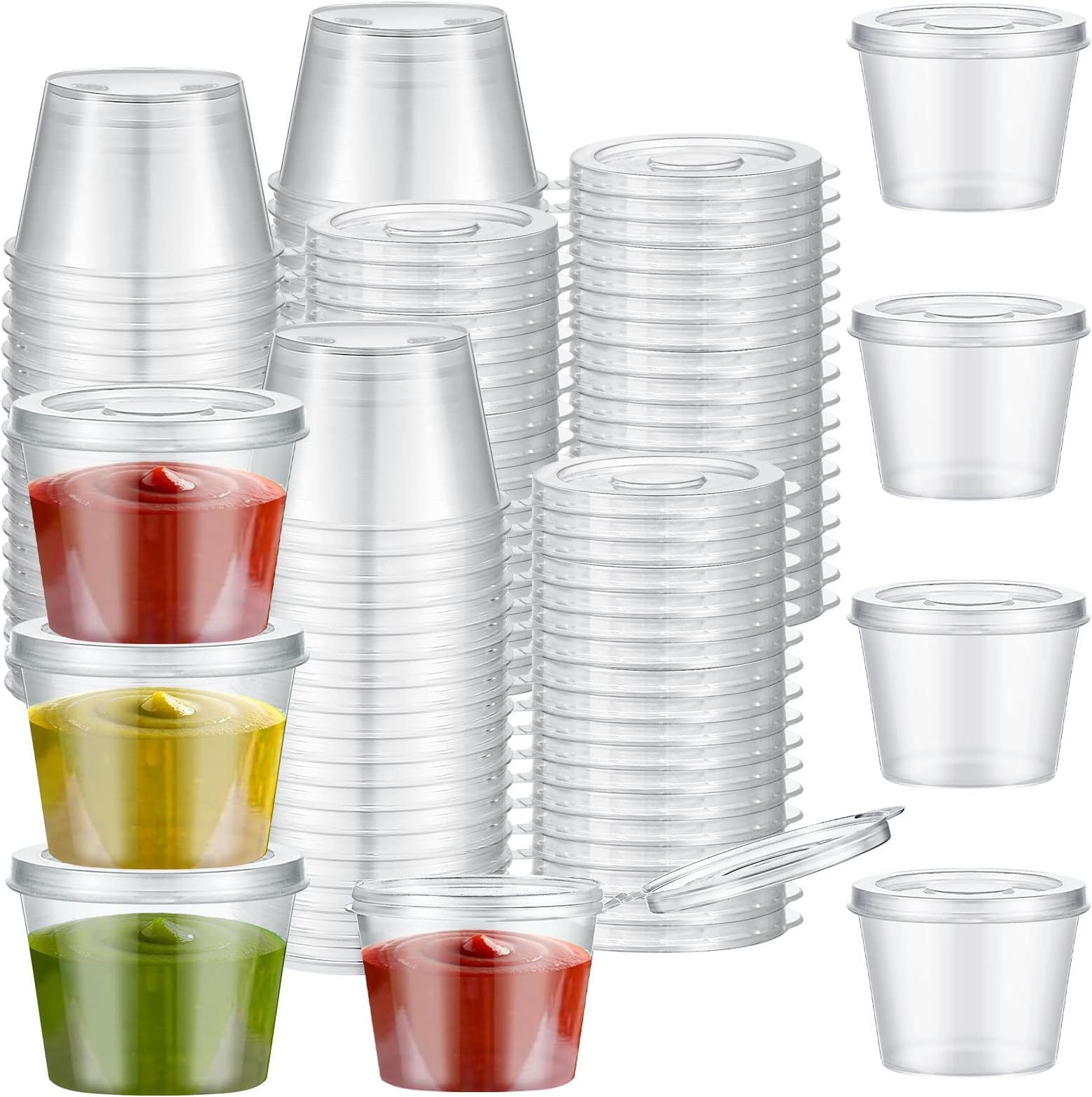 Amazon.com: Lounsweer 60 Pack Plastic Condiment Souffle Containers with ...