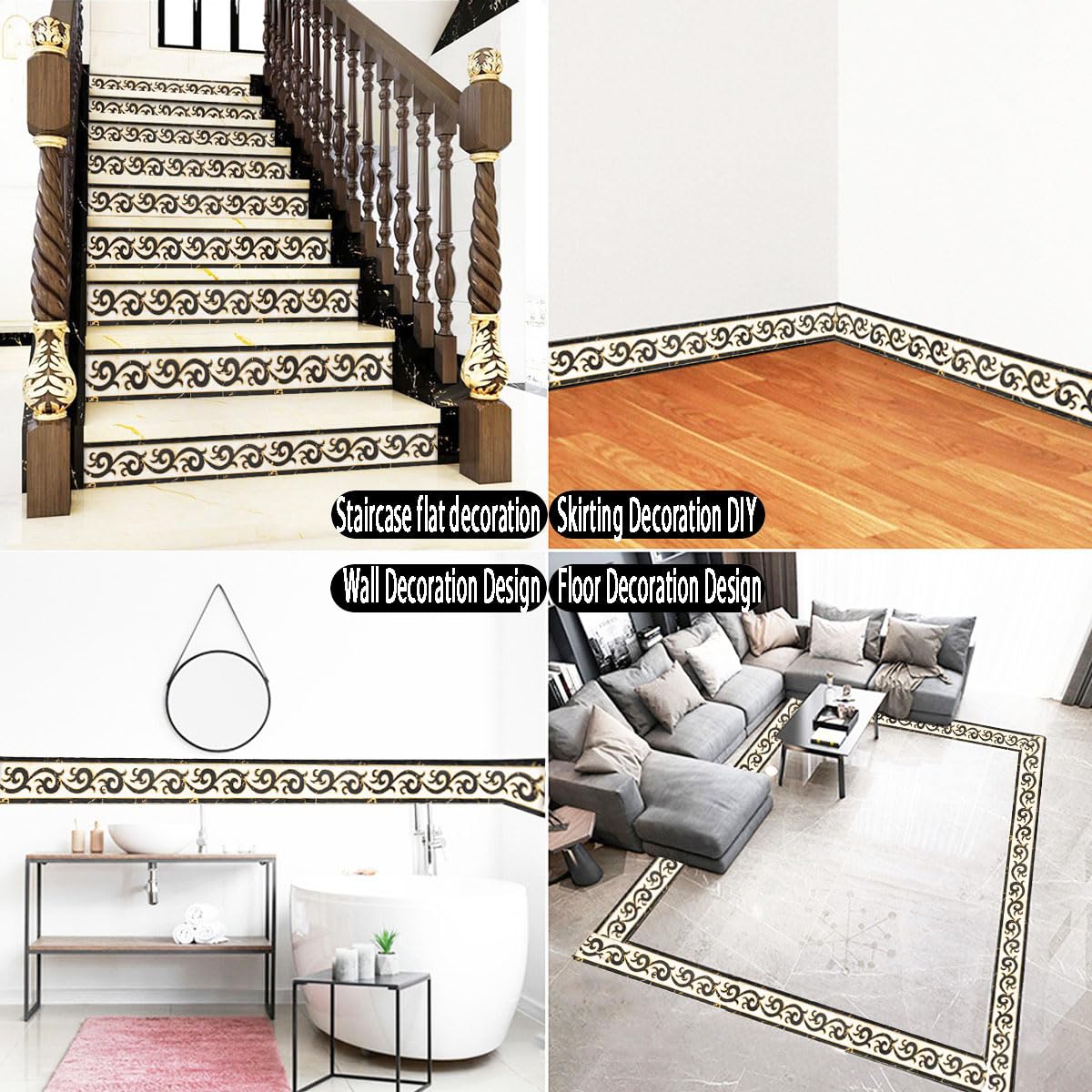 Bottom Wall Border Design Self Adhesive Floor Border Wallpaper | Wall