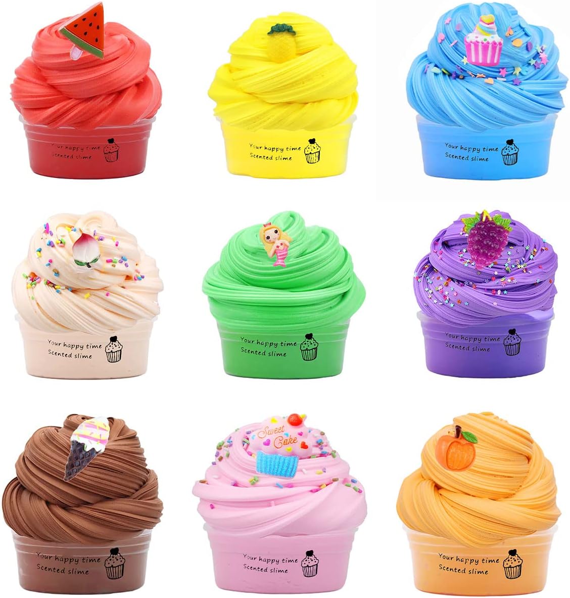 9 Pack Slime Kit Mini Cloud Slime Kit Soft and Non-Sticky Fluffy Slime ...