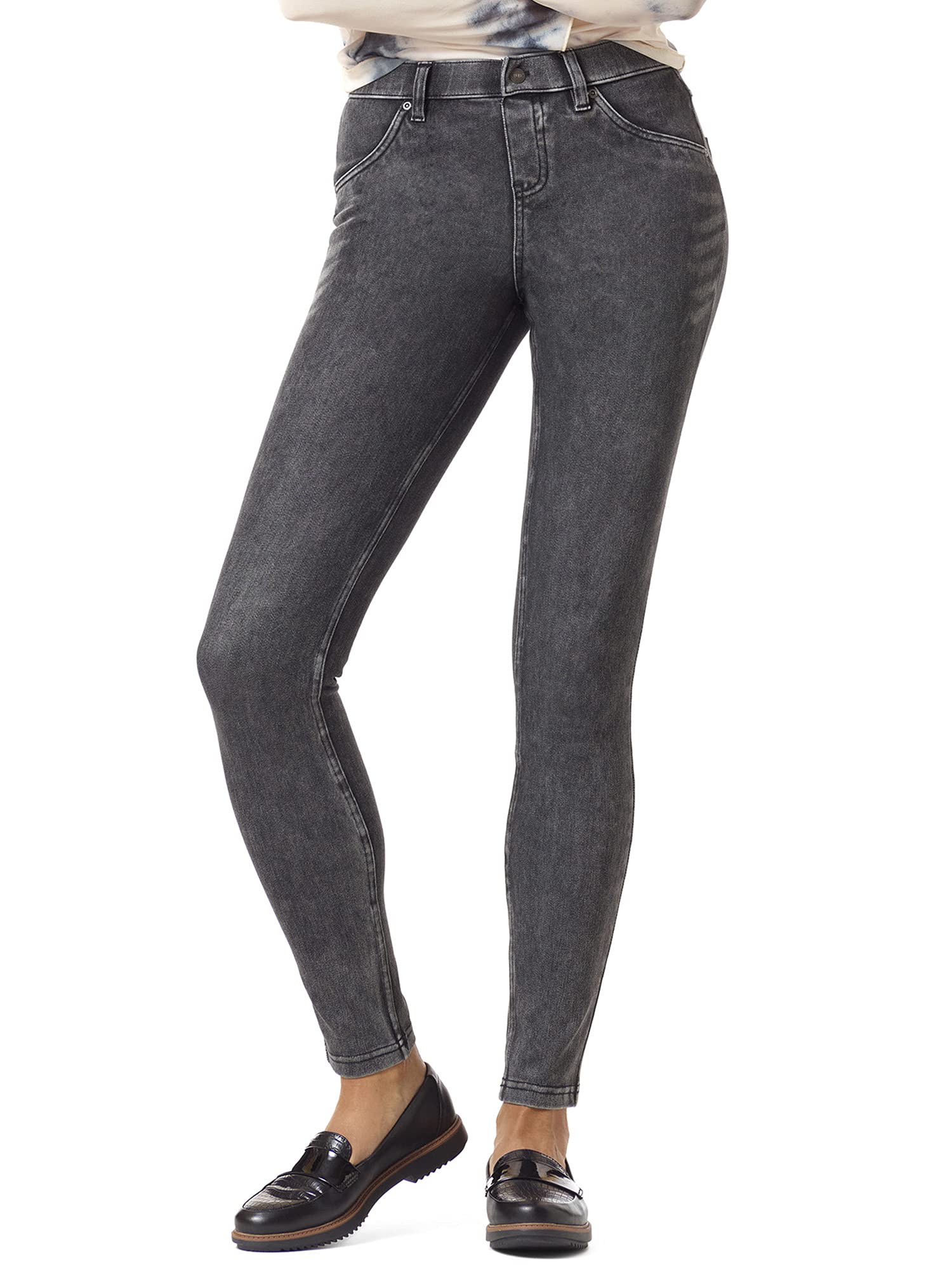 HUE+Women%27s+Ultra+Soft+High+Waist+Denim+Leggings+Black+Size+Medium ...
