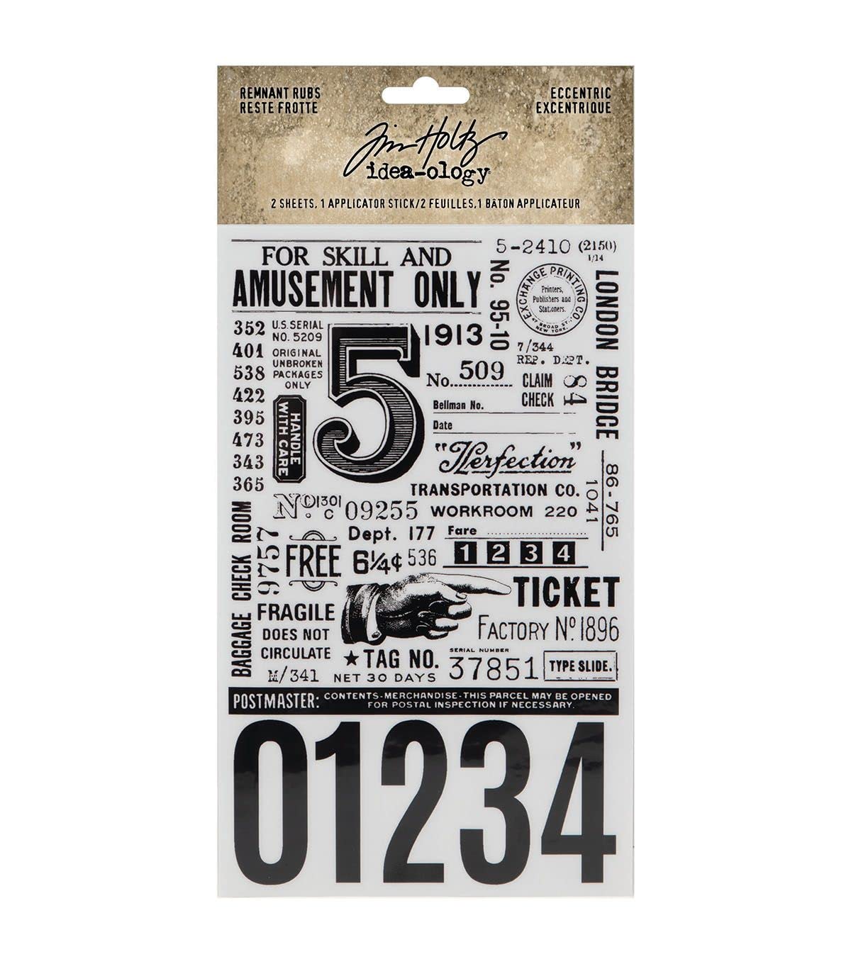 Amazon.com: Tim Holtz Remnant Rubs Eccentric Sticker, Black