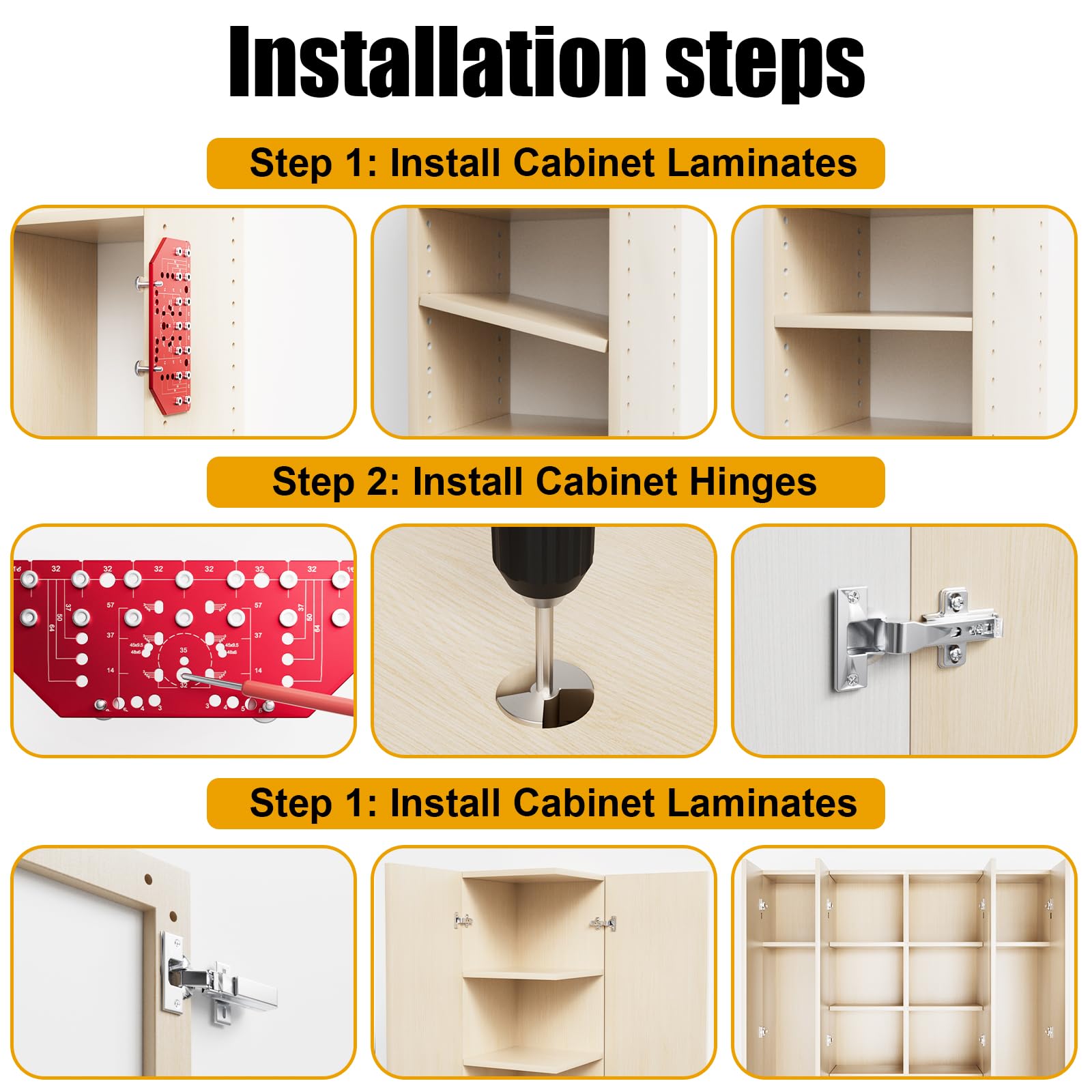 Snapklik.com : Kingson Shelf Pin Jig And Hinge Jig 2-in-1 Aluminum ...
