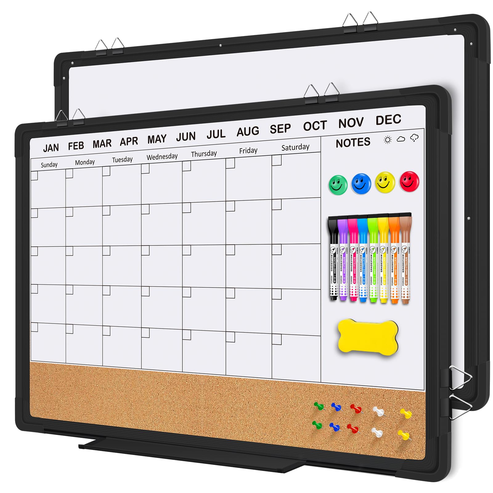 Snapklik.com : EAONE 24x18 In Double Side Whiteboard Calendar & Cork ...