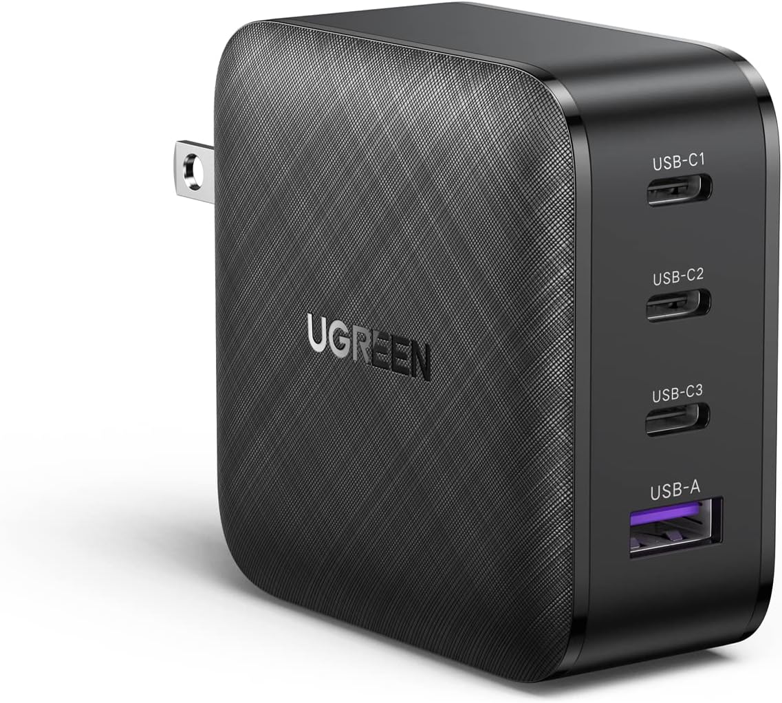 UGREEN USB Charger 65W 4 Port USB C Charger Foldable GaN Power Delivery ...