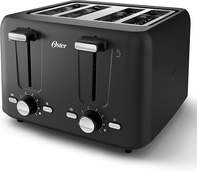 Amazon.com: Oster 4-Slice Toaster with Bagel and Reheat Settings and ...