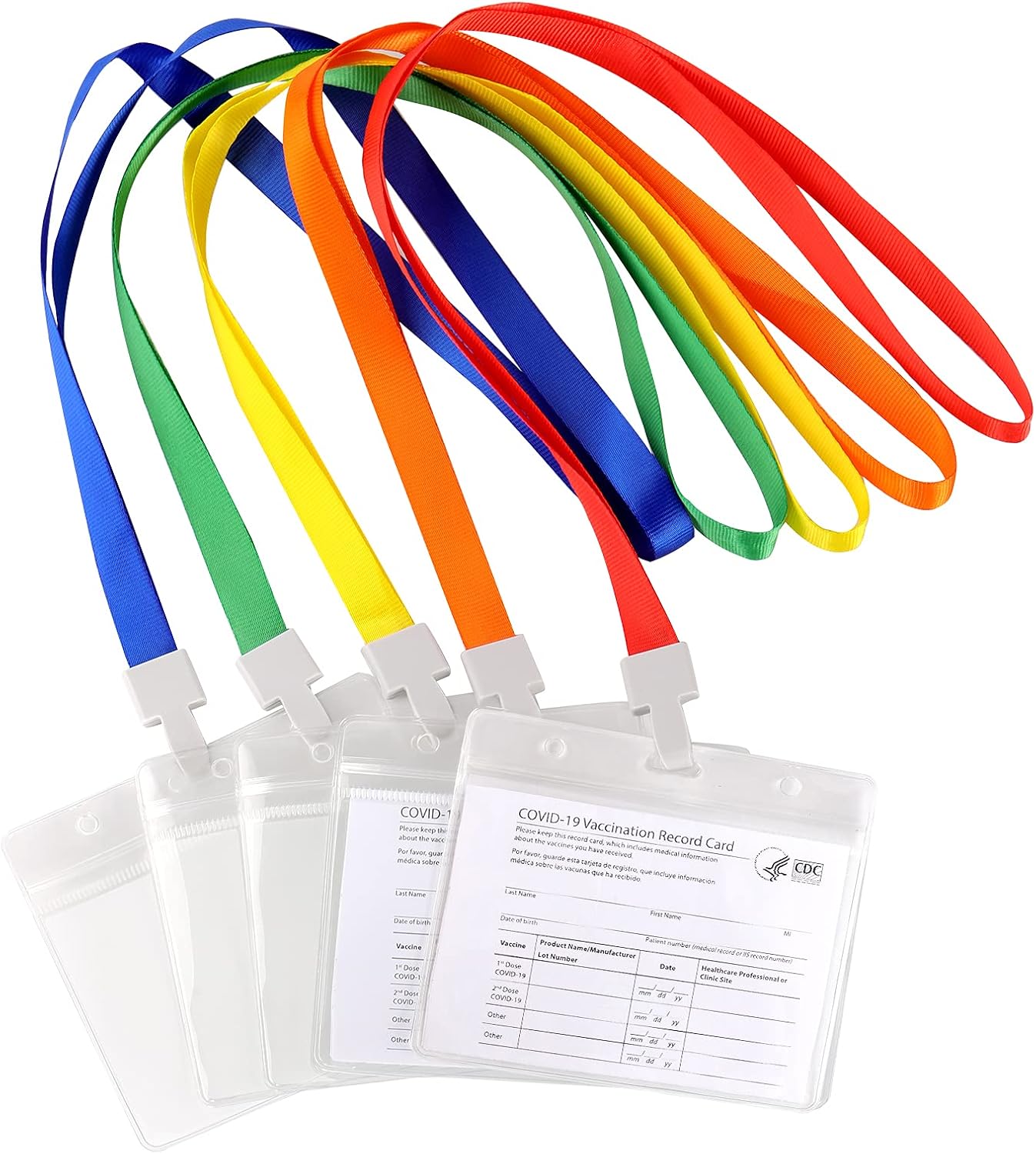 Amazon.com : 5 PCS Waterproof Vaccine Card Protector with Lanyards ...
