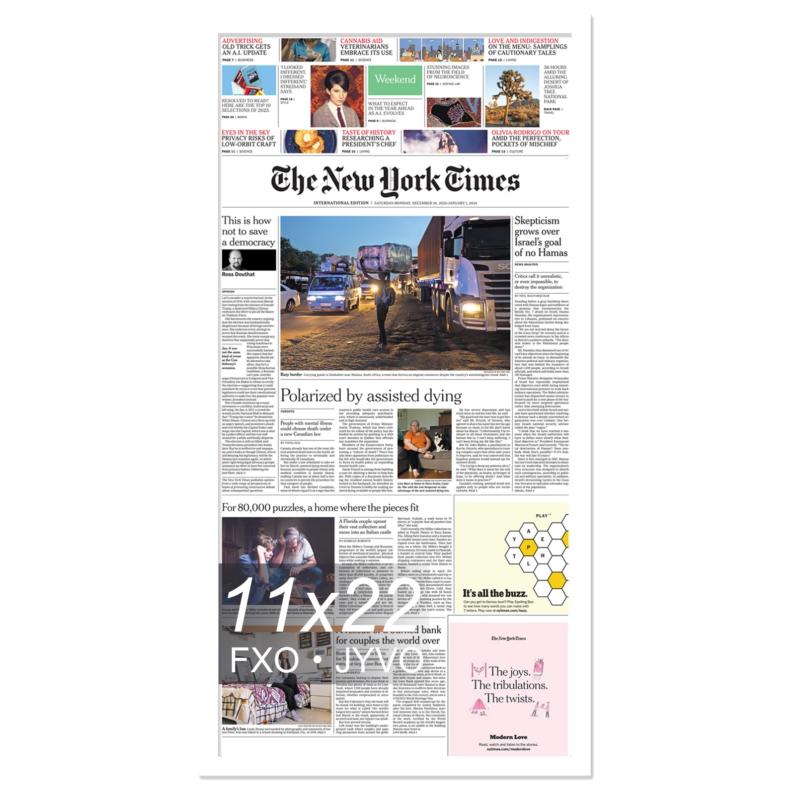 Amazon.com - Fxojyvo 11x22 Newspaper Frame, Display 11 x 22 Inch ...