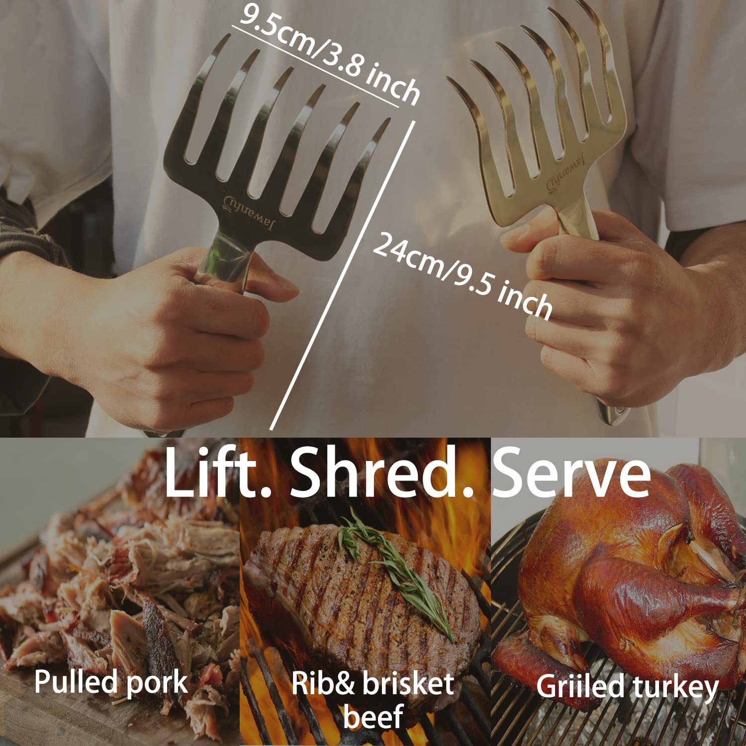 Snapklik.com : Meat Shredder Claws, Stainless Steel Meat Claws, Bear ...