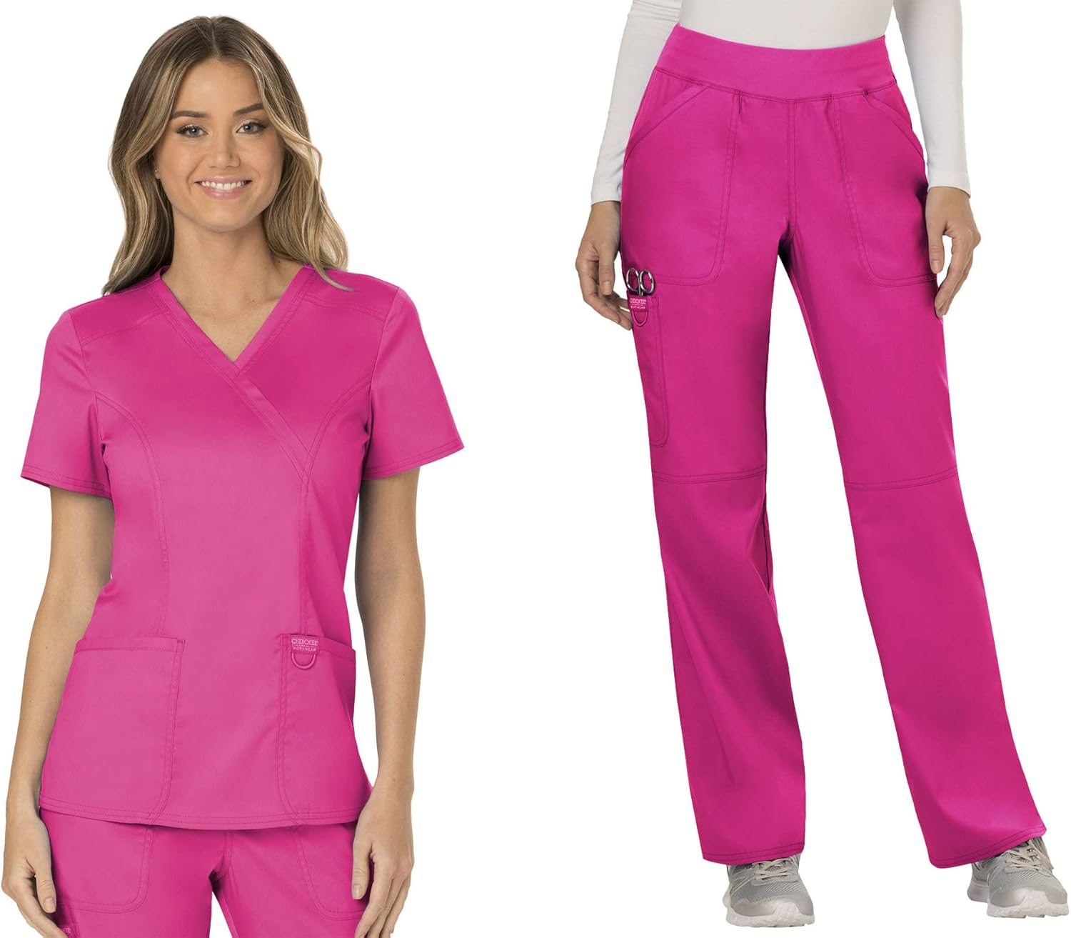 Amazon.com: Women Scrubs Set Workwear Revolution WW610 Mock Wrap Top ...