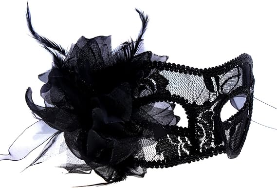 Amazon.com: Nanier Luxury Mysterious Brocade Lace Crystals Mask Women's ...