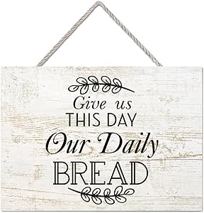 Amazon.com: Rustic Wall Hanging Plaque Sign Give Us This Day Our Daily ...