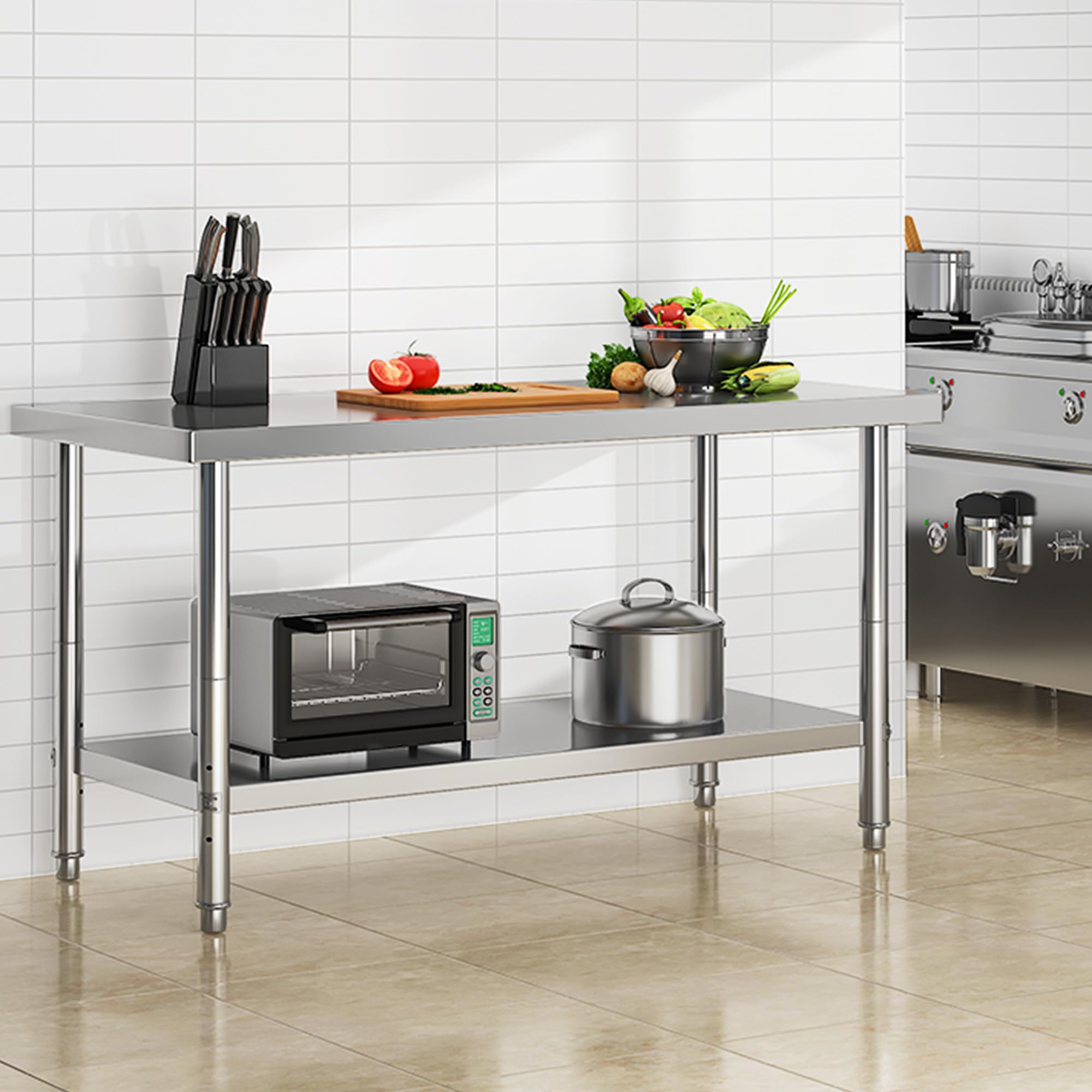 Snapklik.com : NSF Stainless Steel Table, 60" X 24" Worktable w ...