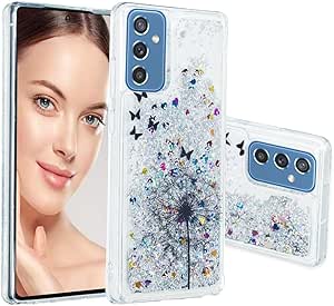 Amazon.com: Aikukiki Case for Galaxy A55 5G,Glitter Quicksand Moving Love Hearts Star Flower ...