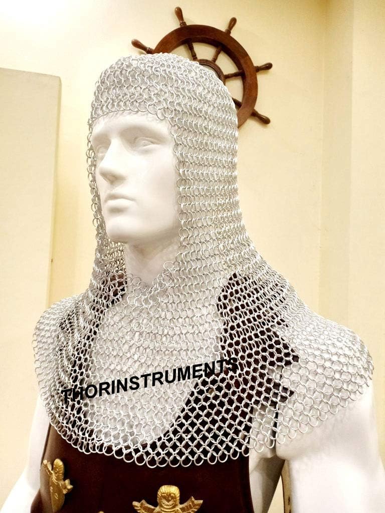 Amazon.com: THOR INSTRUMENTS Medieval Armor Aluminum Chainmail Coif ...