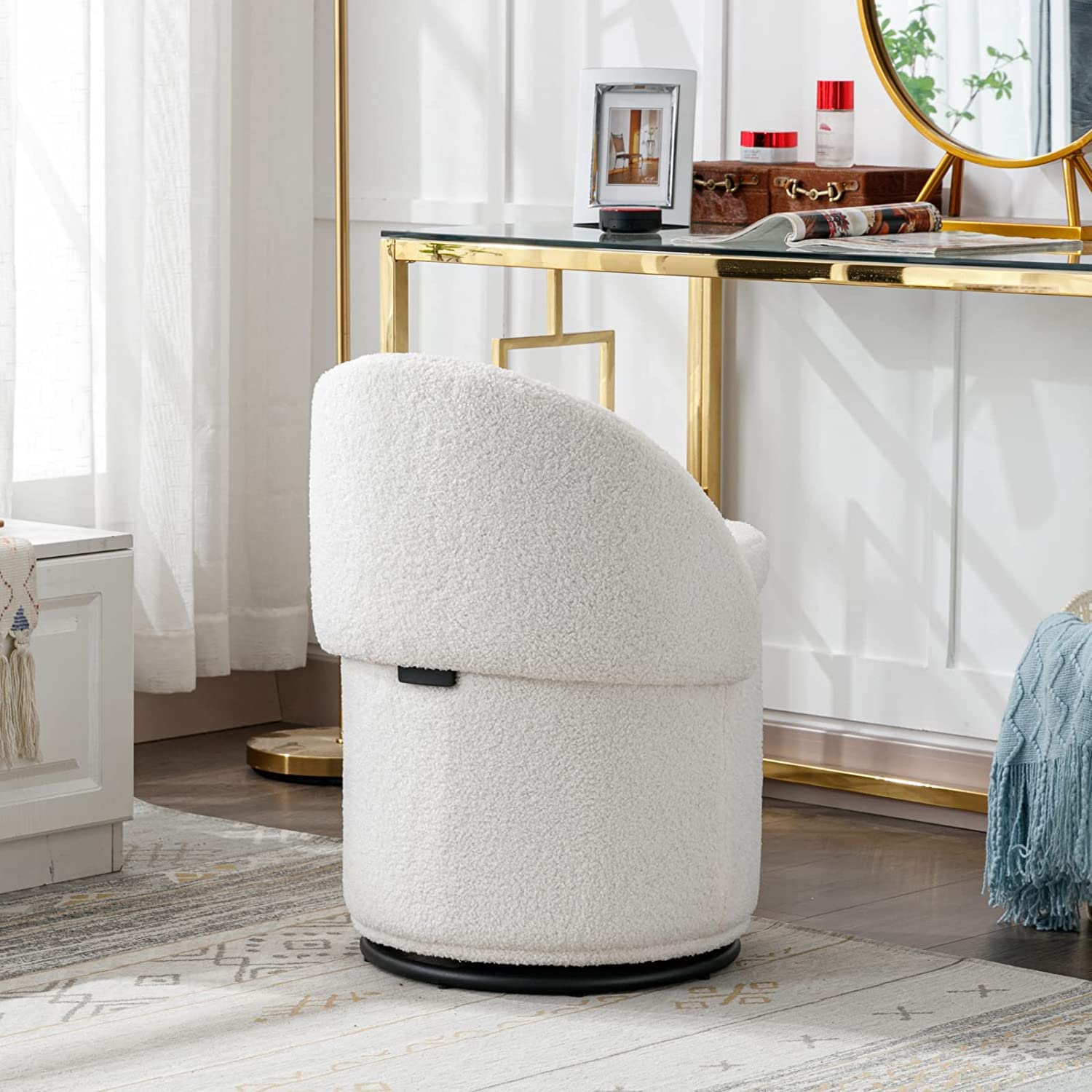 Modern Vanity Chair Amazon.com: Topeakmart Modern Vanity Chair, Boucle