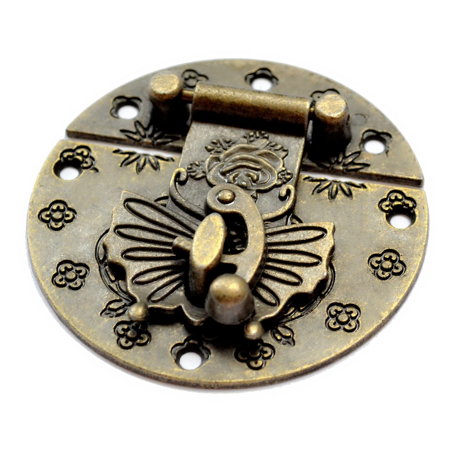 2 Pcs Decorative Bronze Hasp Latches Vintage Hook Lock Antique Right ...