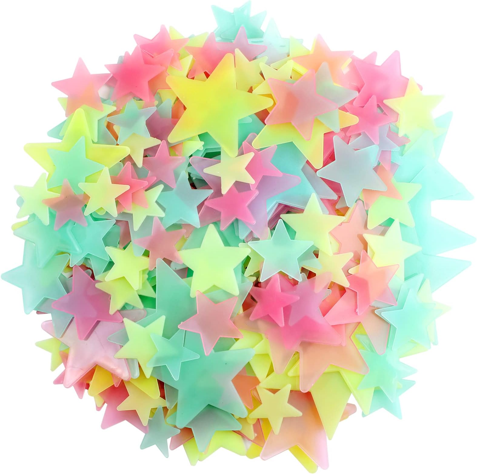 Amazon.com: TWFERR 50 Pcs Colorful Glow in The Dark Luminous Stars ...