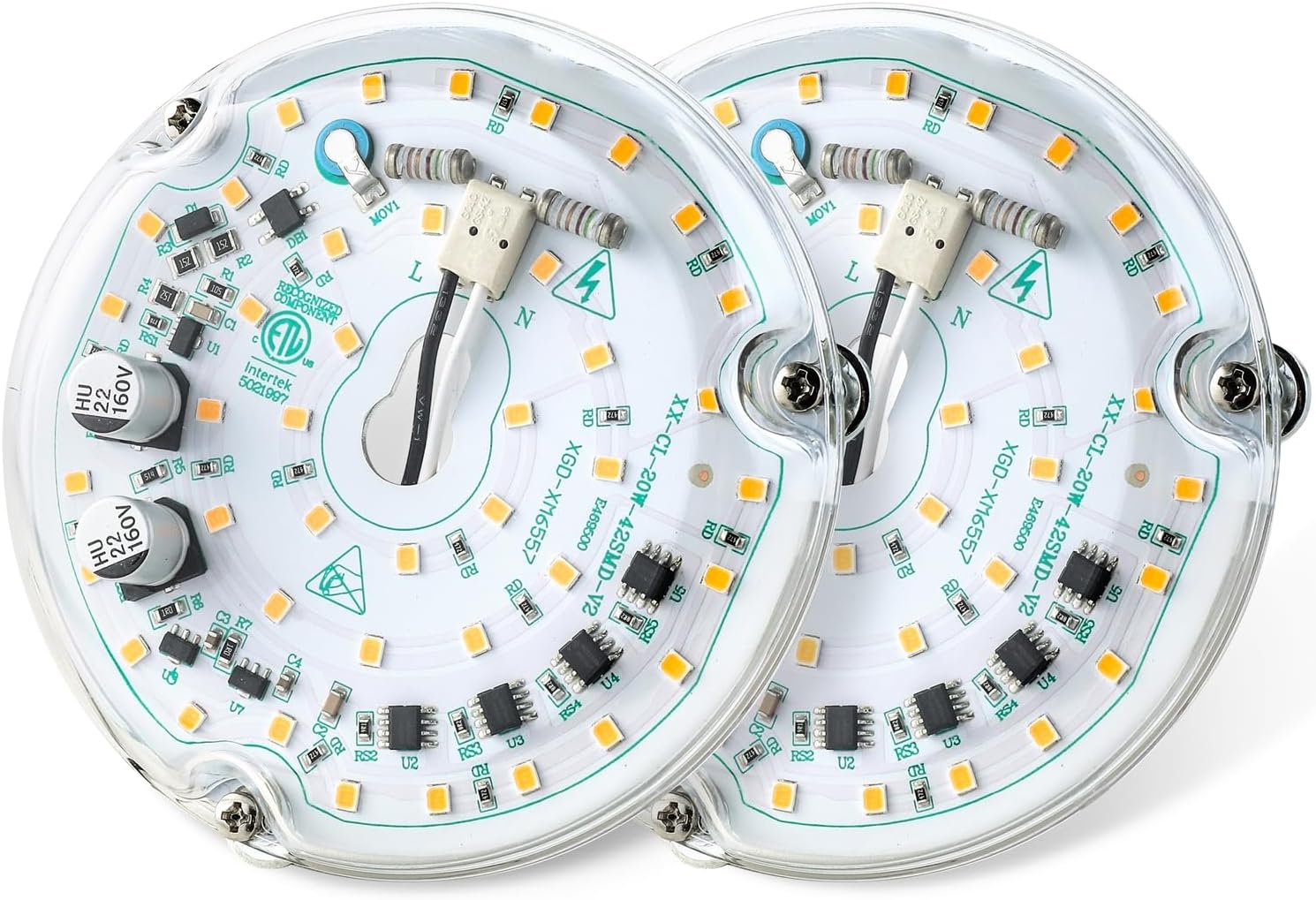 HAOLEDI 2 Pack 4'' 20W LED Ceiling Fan Light Retrofit Kit, Ceiling ...