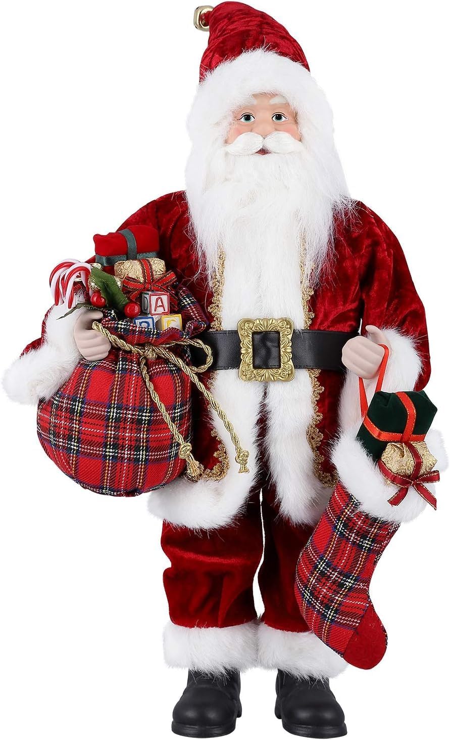himaly Santa Claus,Standing Father Christmas Traditional with Gift Sack ...
