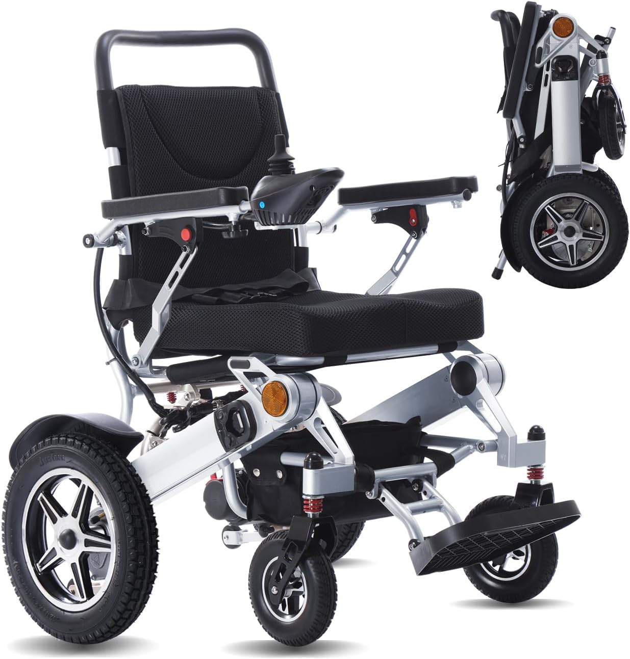Electric Lightweight All Terrain Power Wheelchair Folding Portable ...