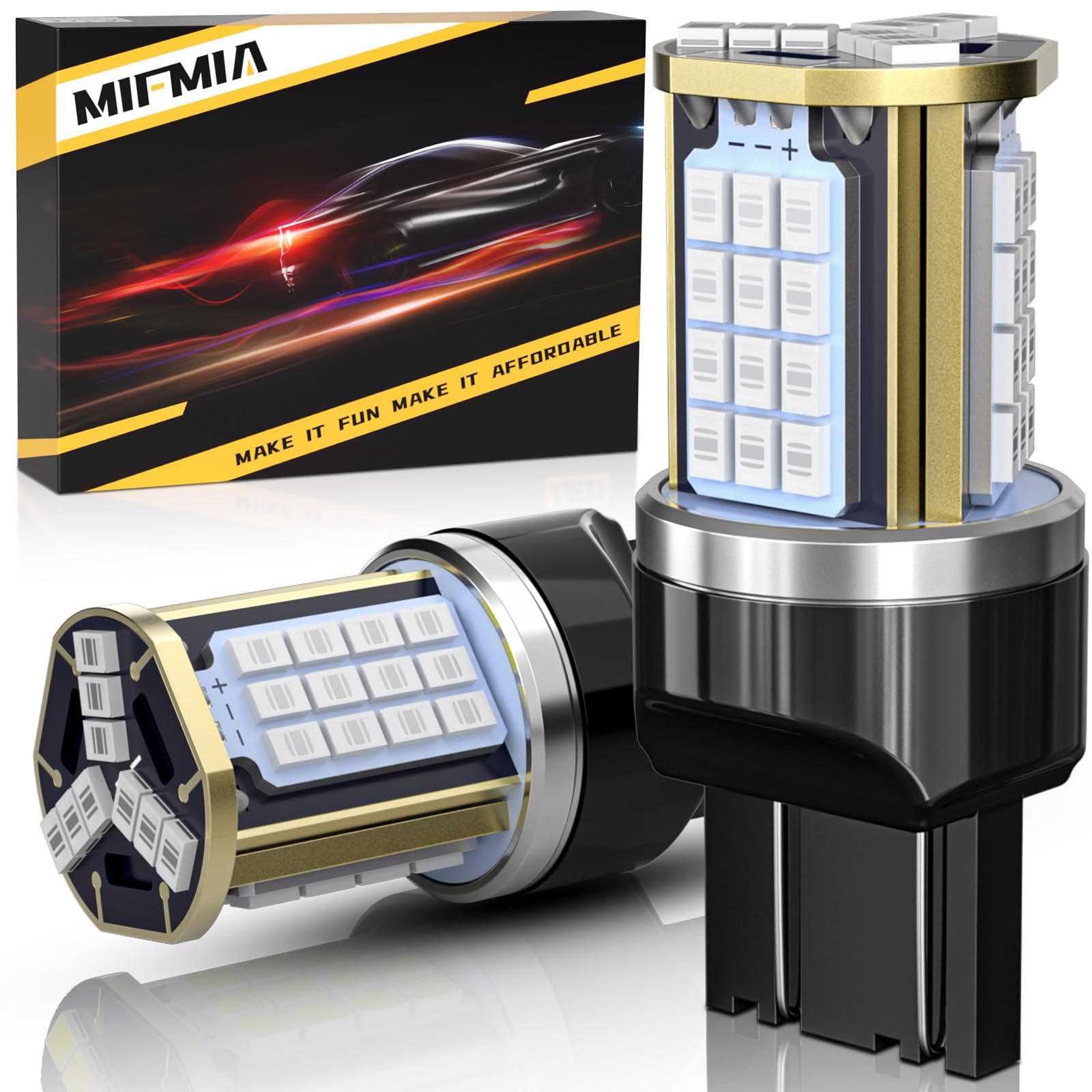 Amazon.com: MIFMIA 7443 LED Bulb Red for Brake Lights, 500% Brighter ...