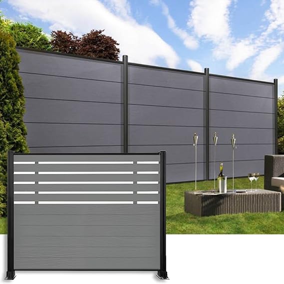 LZMZMQ WPC Sichtschutzzaun Hof-Baluster-Garten-Zäune-Villa-im ...