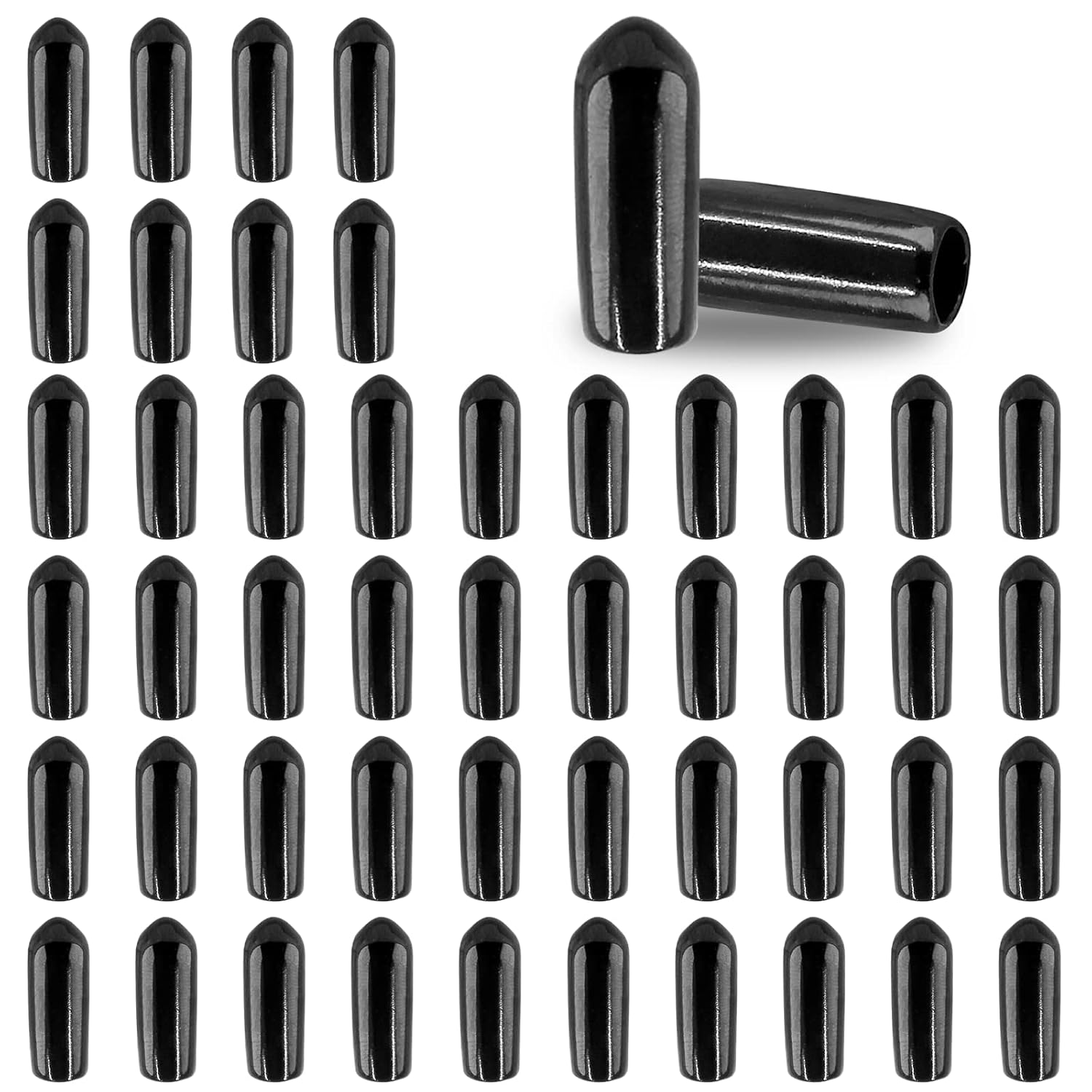 Amazon.com: Litoexpe 50 Pieces Round Rubber End Caps, Black Vinyl Cover ...