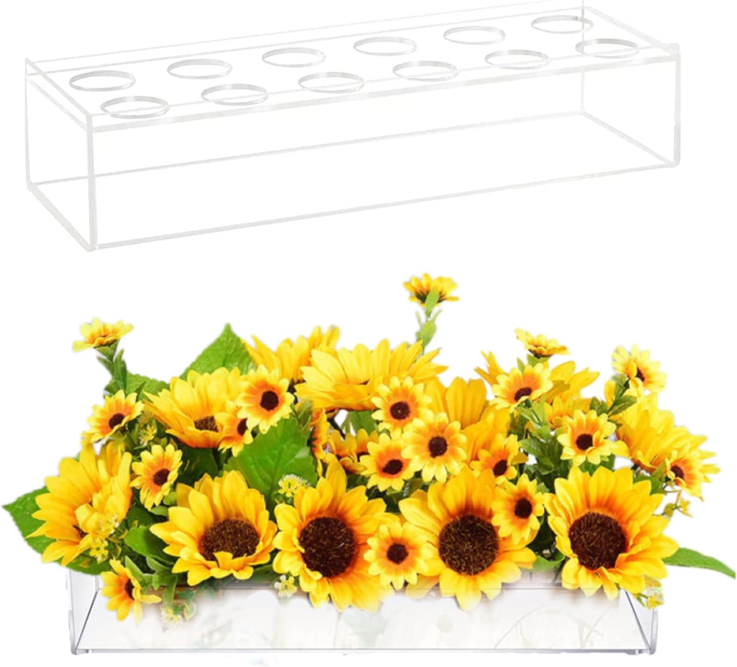 Amazon.com: Acrylic Flower Vase Rectangular, 2Pcs Rectangular Floral ...