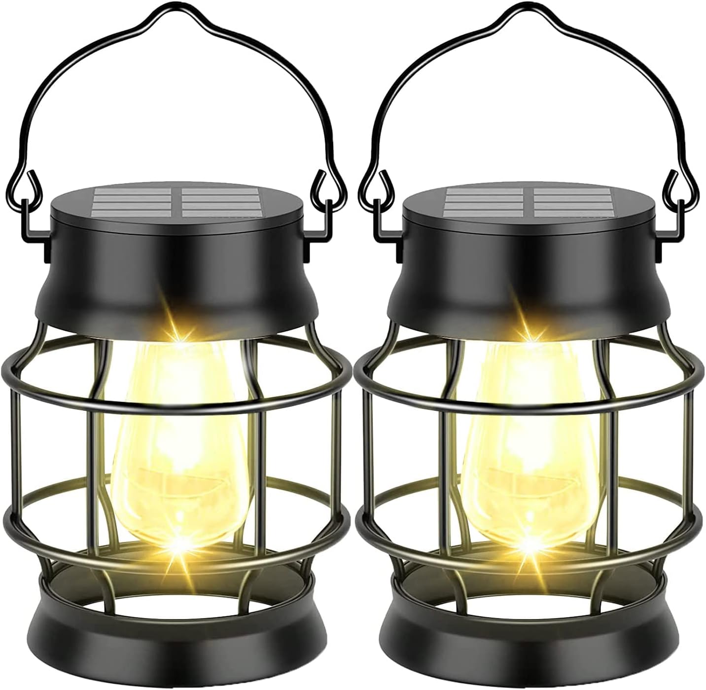 Solarlampen für Außen Hängend,2 Stücke IP65 Wasserdicht Metall Solar ...