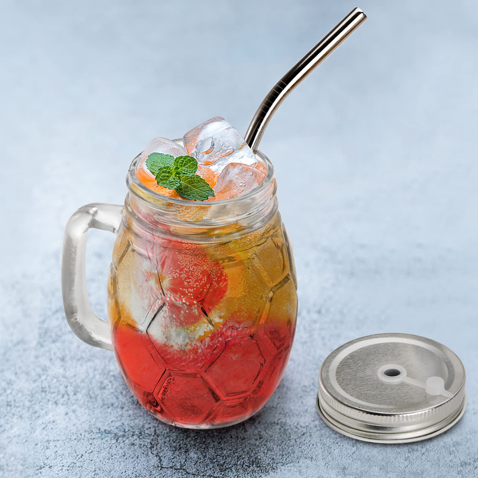 Hiceeden 8 Pack 16 Oz Mason Jars with Lids and Straws, Mason Jar Mugs ...