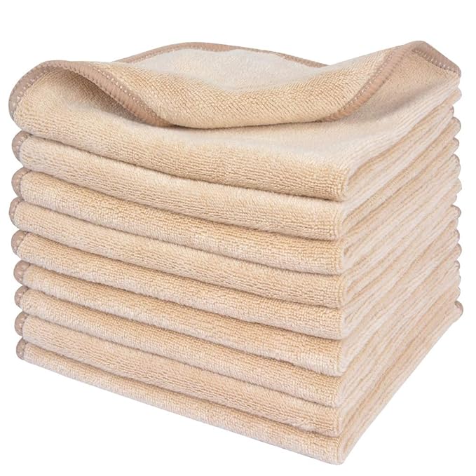 Amazon.com: SINLAND Microfiber Facial Cloths Fast Drying Washcloth ...