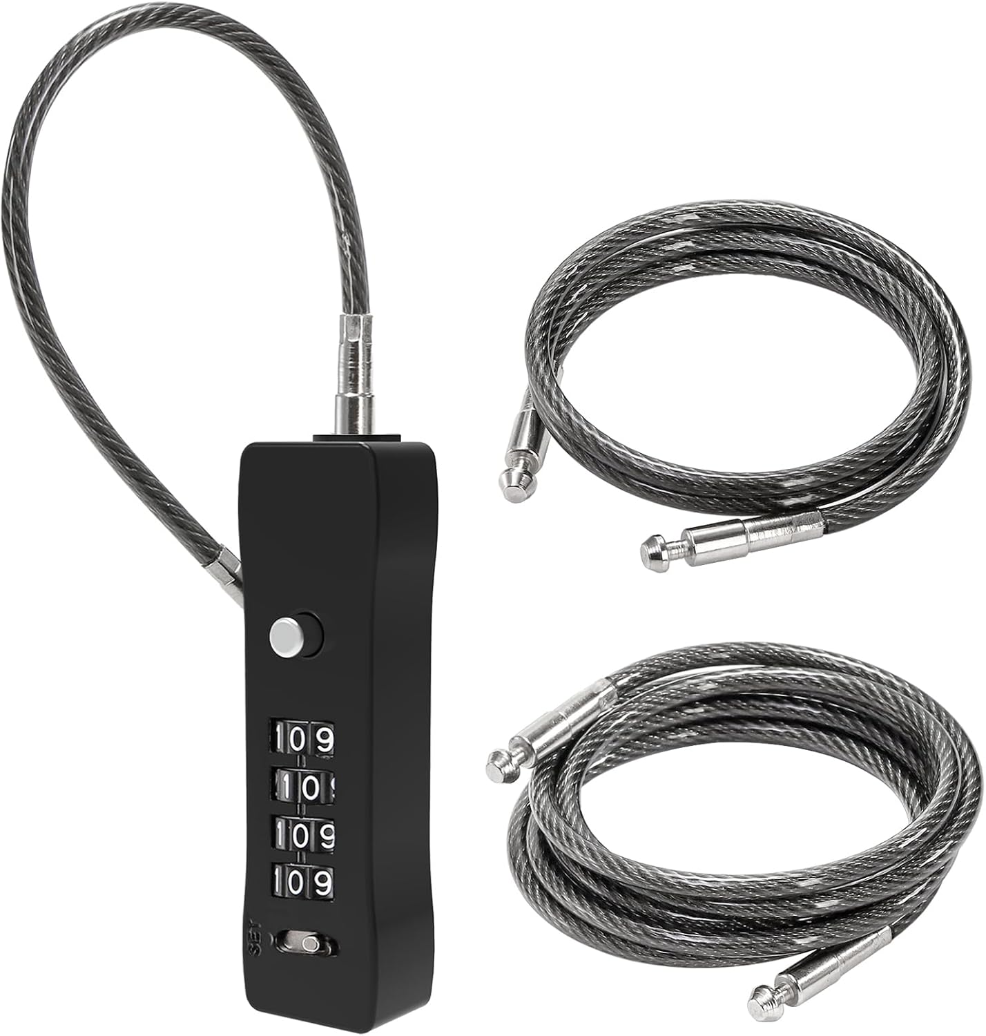 Amazon.com: Hedume Cable Locks with Combination, Steel Cable Rope 4 ...