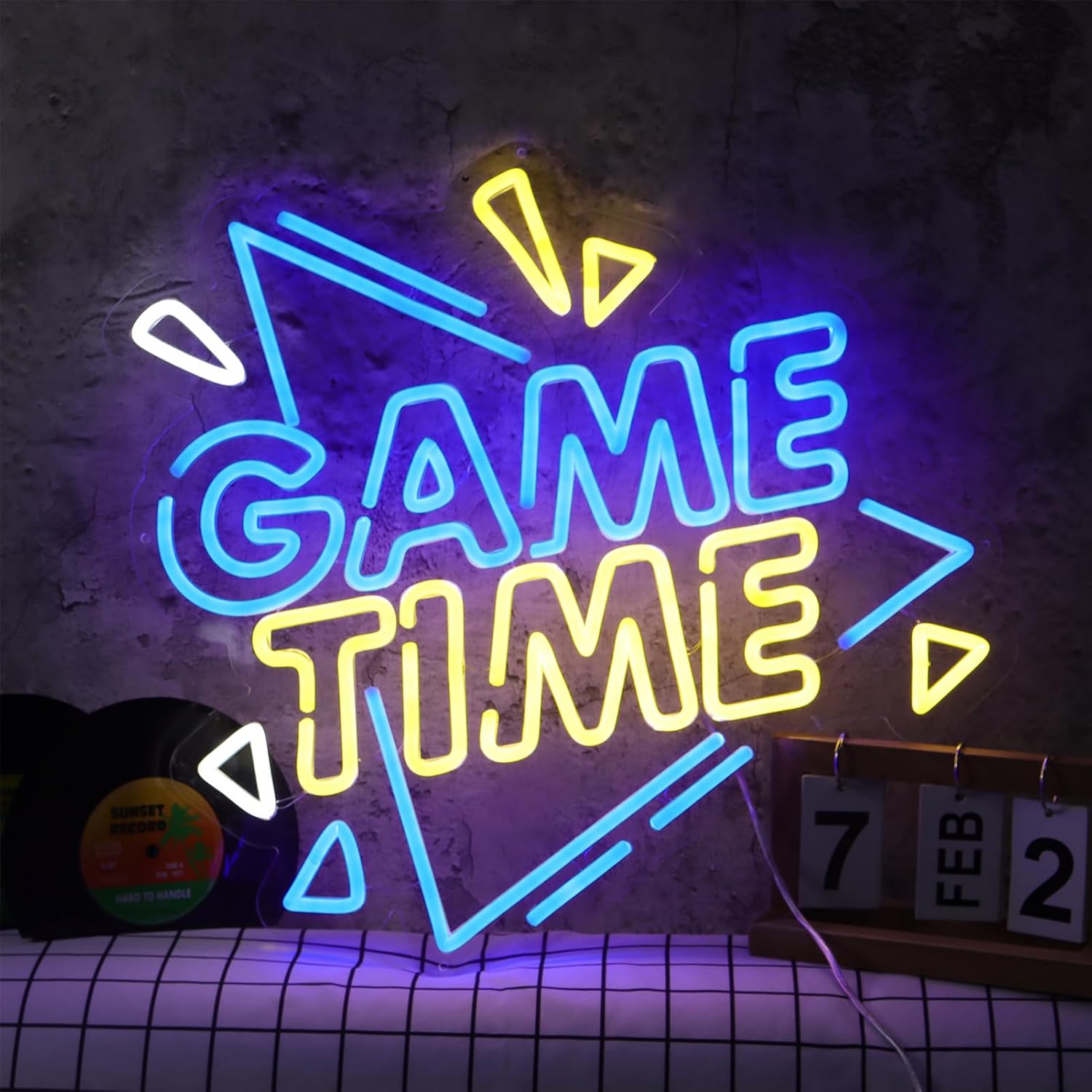 Amazon.com : MOLCOVEX GAME TIME Neon Sign for Wall Decor Large Handmade ...