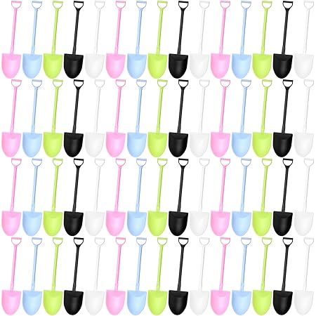 Amazon.com: OaaXbbECco Novelty Mini Shovel Shape Spoons Cute Disposable Plastic Dessert Spoons ...