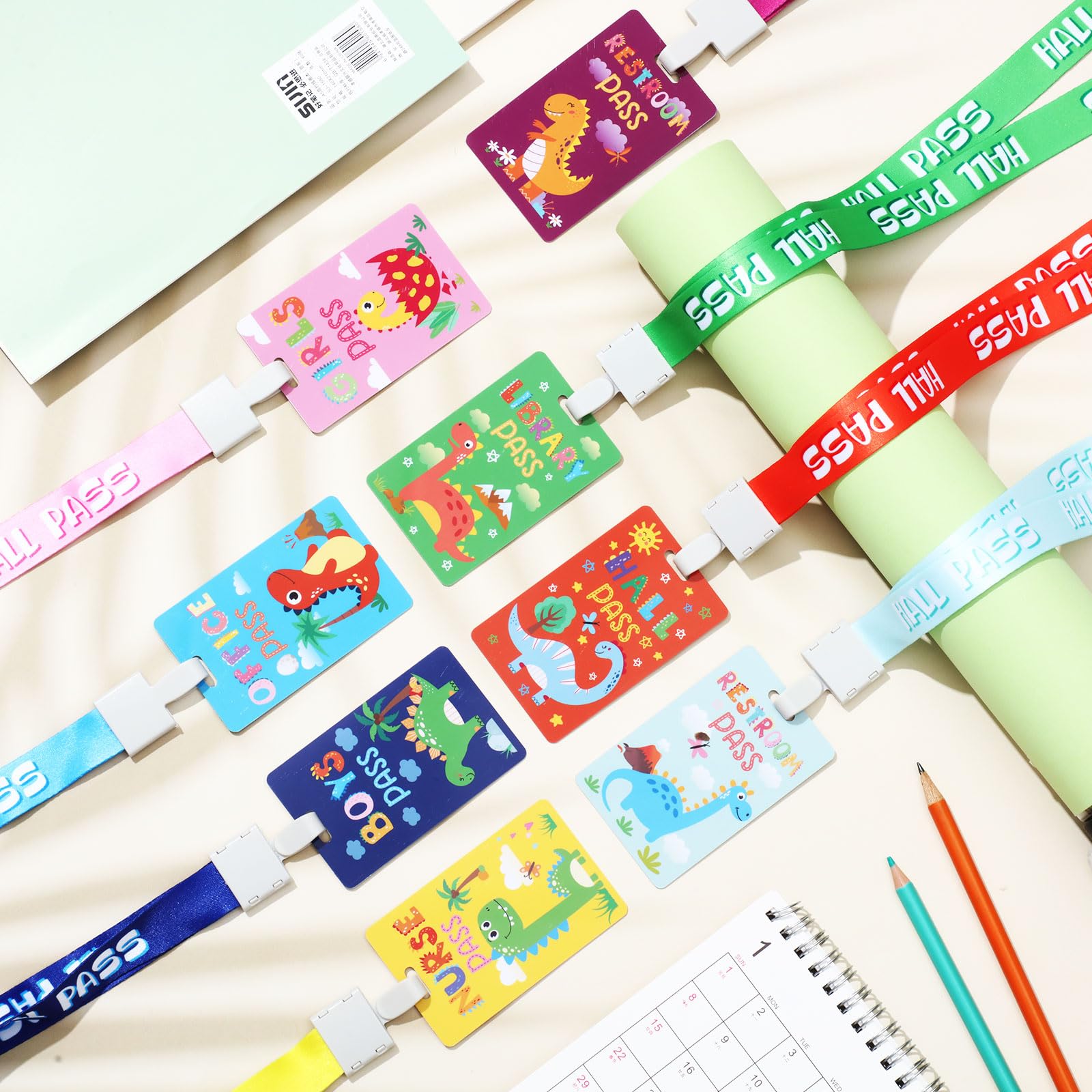 Snapklik.com : Set Of 8 Dinosaur Unbreakable PVC Hall Pass Lanyards And ...