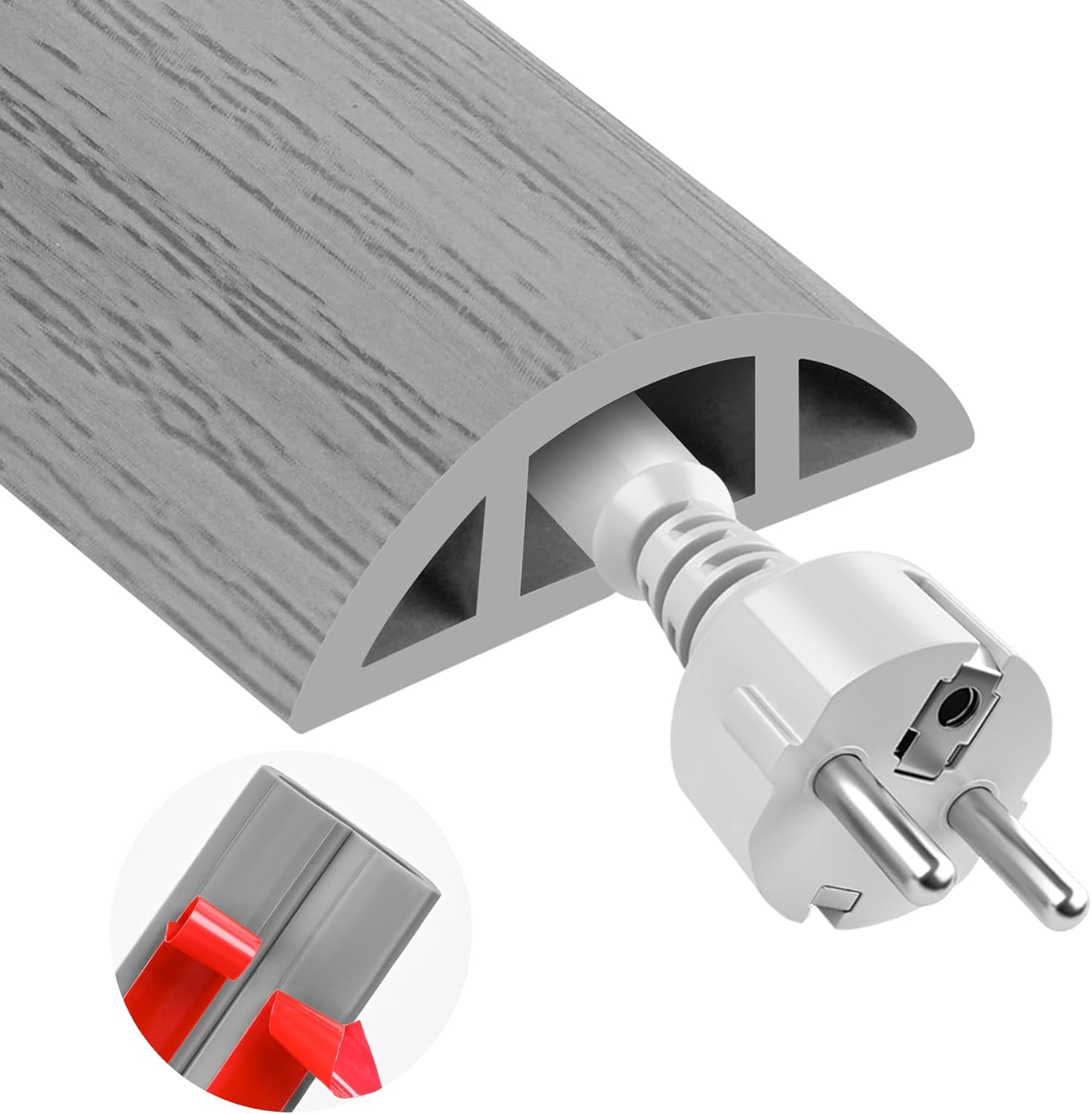 Amazon.com: MYFAMIREA 20FT Floor Cord Cover for Wire Self Adhesive ...